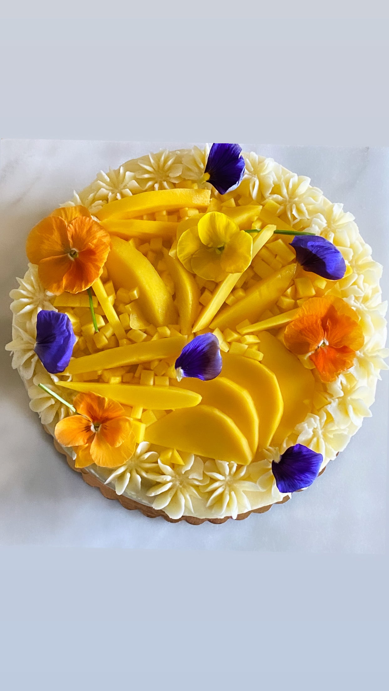 mango flower cake design